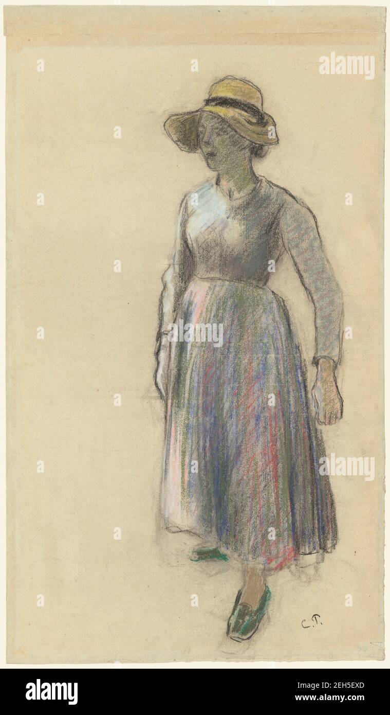 A Peasant Girl in a Straw Hat, c. 1892 Stock Photo - Alamy