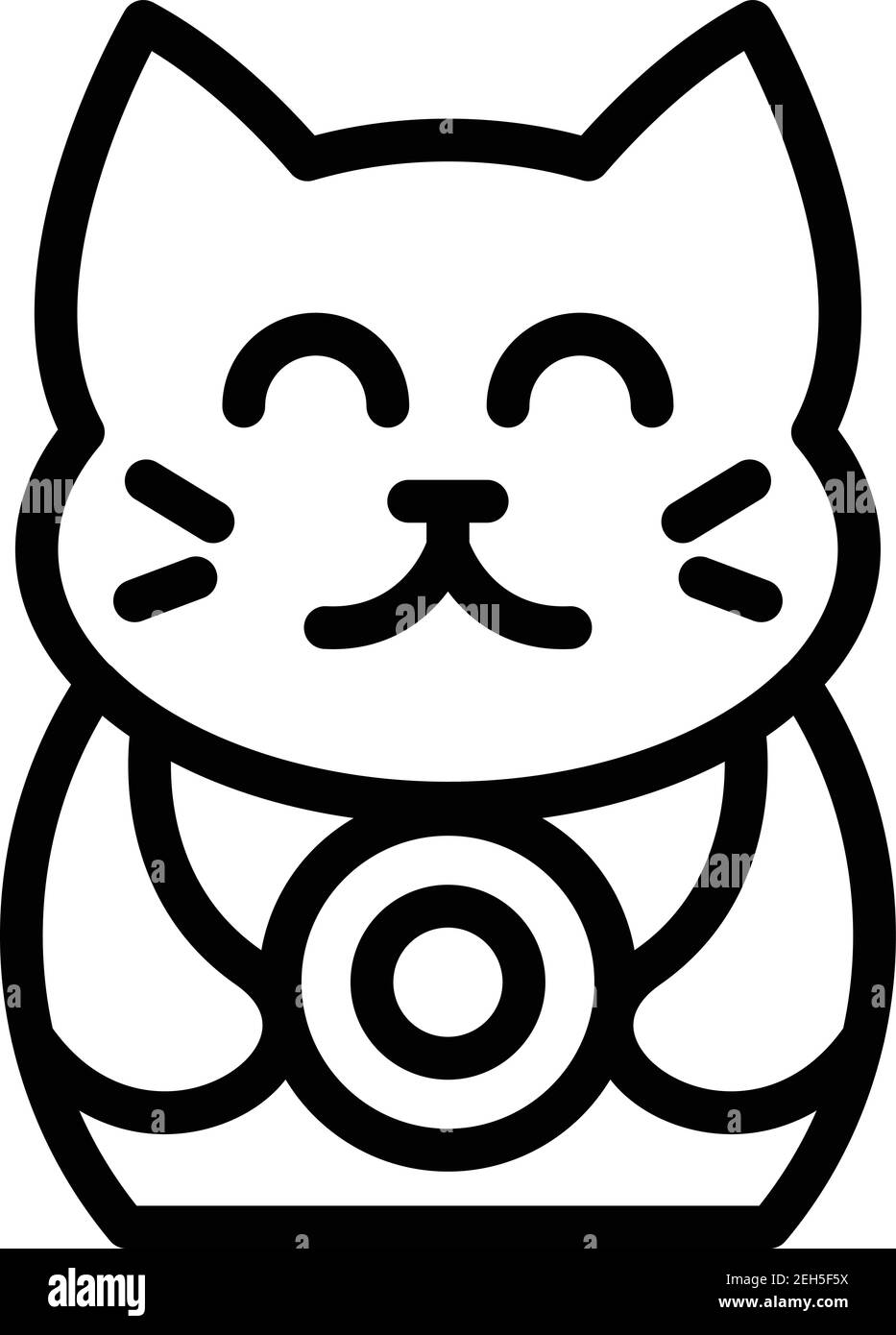 Cat figurine icon. Outline cat figurine vector icon for web design ...