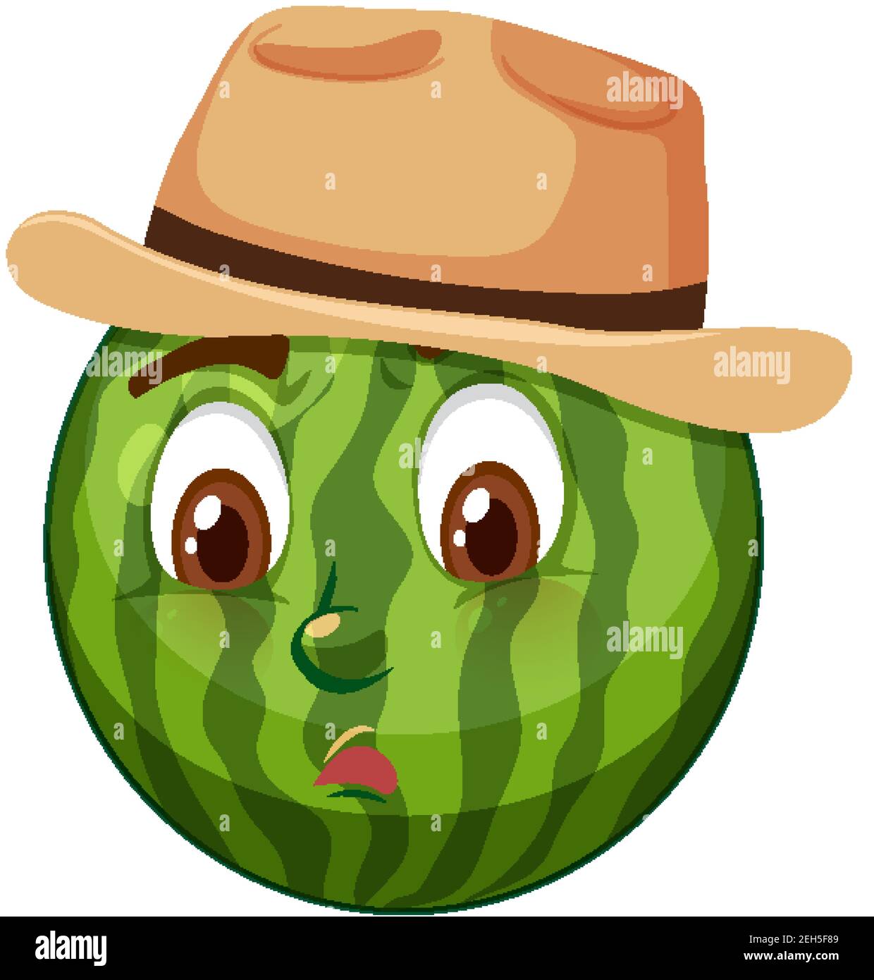 Watermelon cartoon character with facial expression illustration Stock ...
