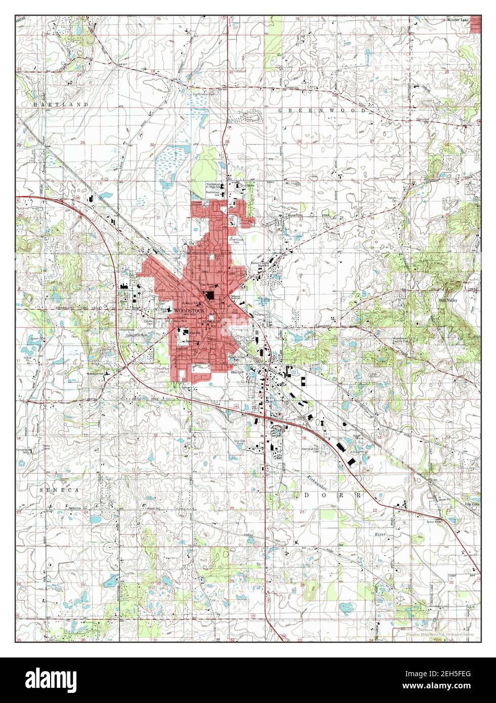Woodstock, Illinois, map 1992, 1:24000, United States of America by ...