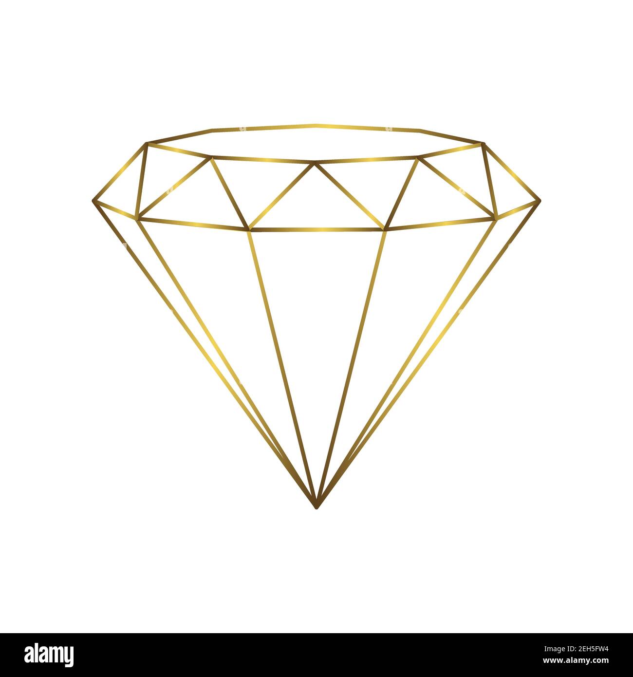 Luxury gold shape diamond isolated. Vector line logo Stock Vector Image ...
