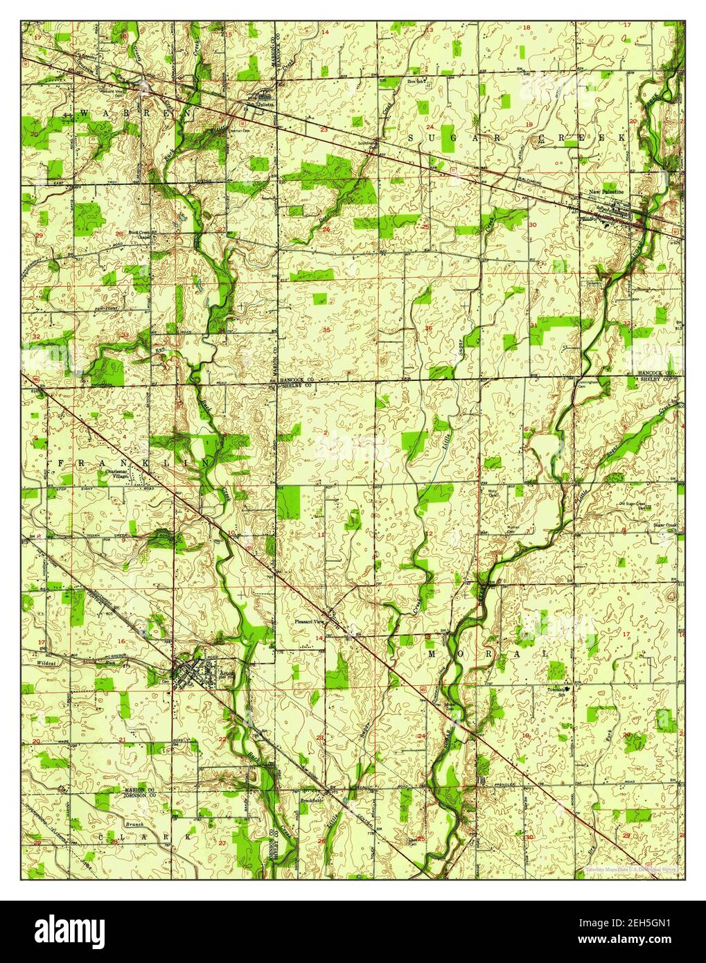 Acton, Indiana, map 1953, 1:24000, United States of America by Timeless ...