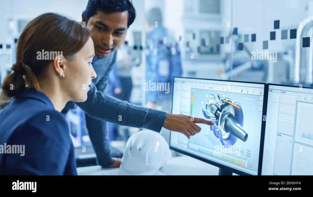 Modern Factory Office: Portrait of Male Project Supervisor Talking with ...