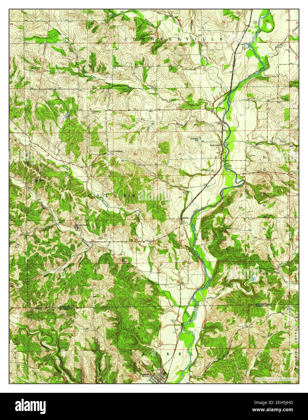 Alpine, Indiana, map 1956, 1:24000, United States of America by ...