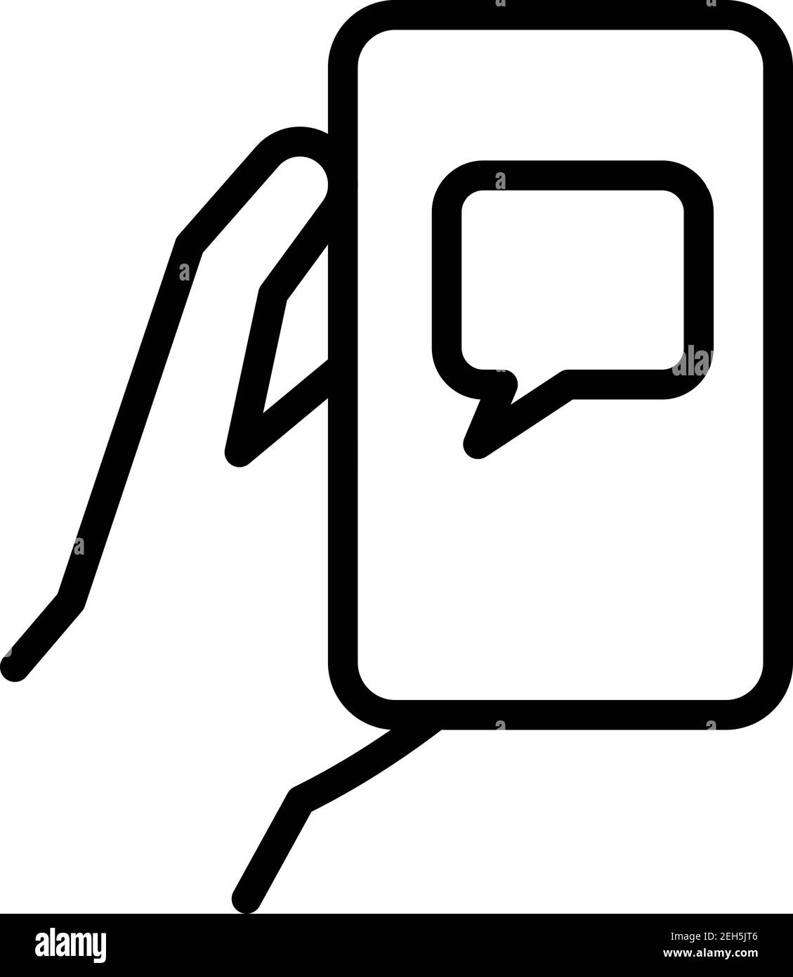 Message on smartphone icon. Outline message on smartphone vector icon ...