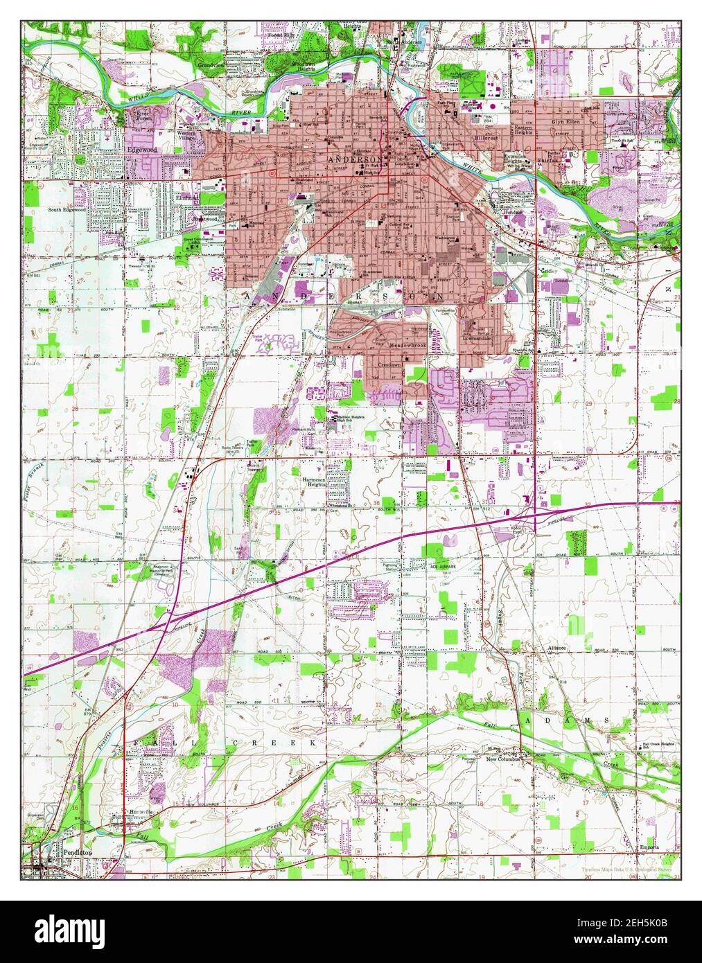 Anderson South, Indiana, map 1961, 1:24000, United States of America by ...