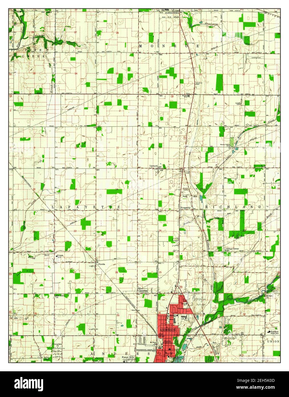 Map of anderson indiana Cut Out Stock Images & Pictures - Alamy