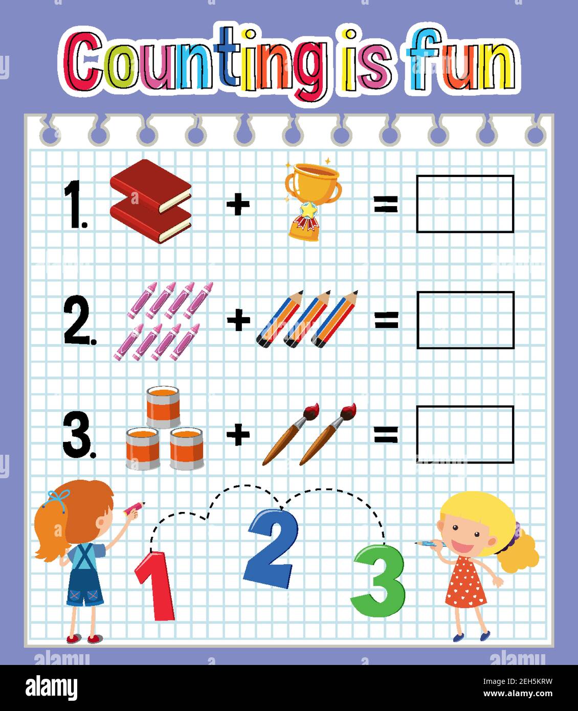 Math count number worksheet illustration Stock Vector Image & Art - Alamy