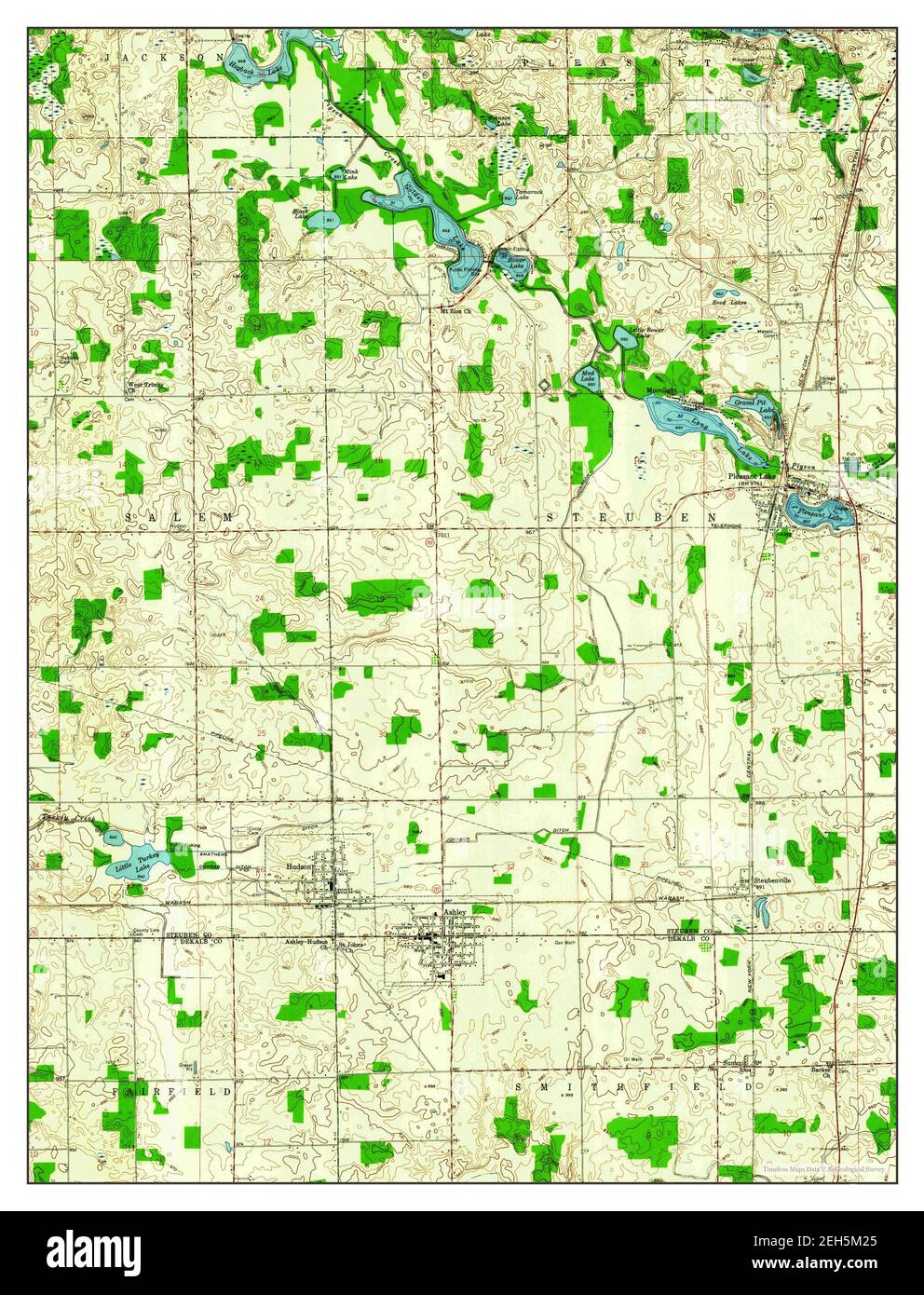 Ashley, Indiana, map 1959, 1:24000, United States of America by ...