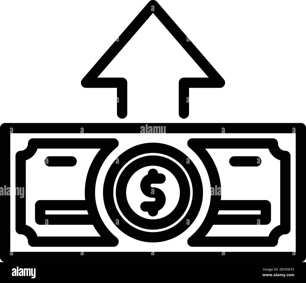 Cash growth icon. Outline cash growth vector icon for web design ...