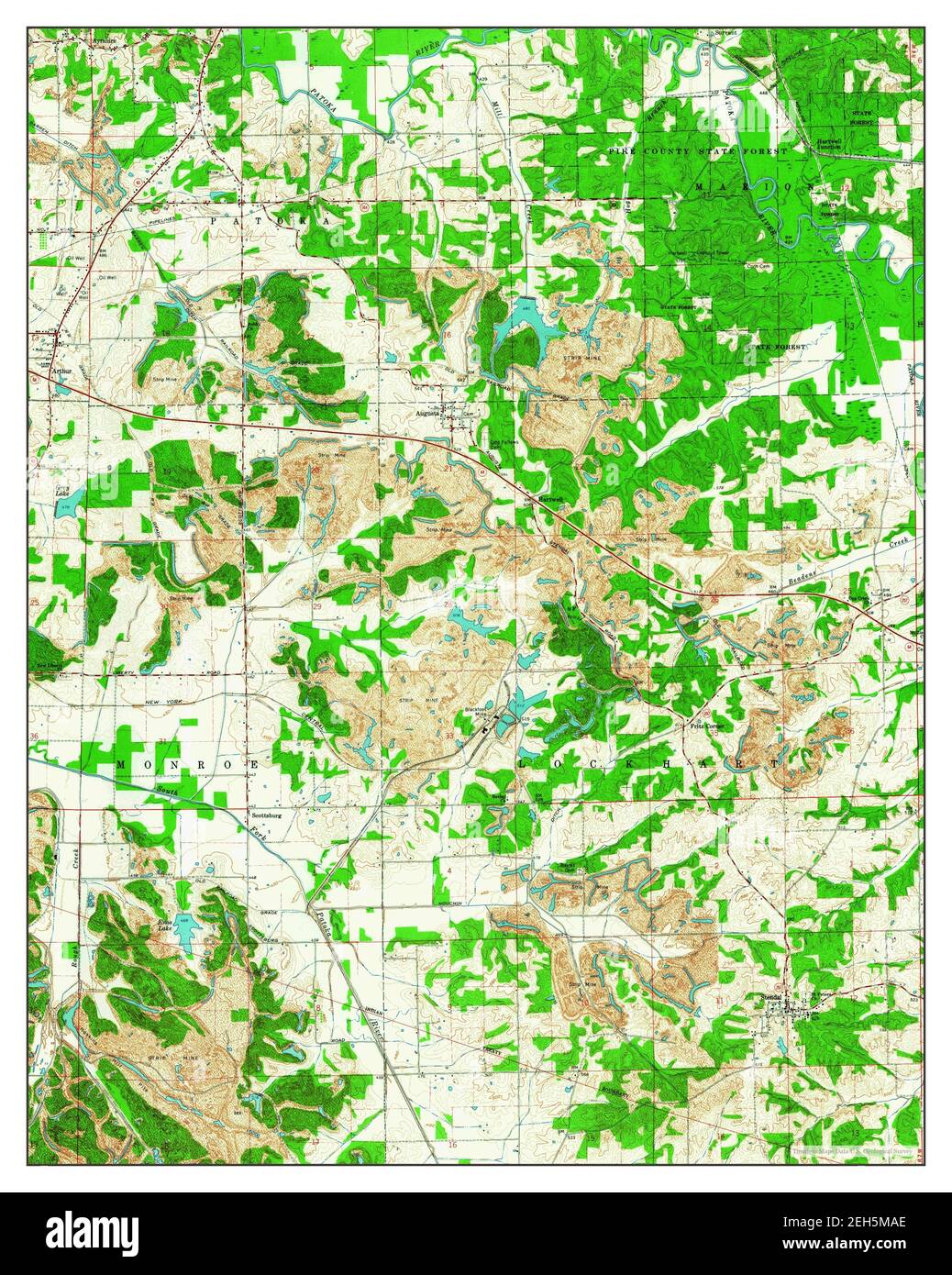 Augusta, Indiana, map 1961, 1:24000, United States of America by ...