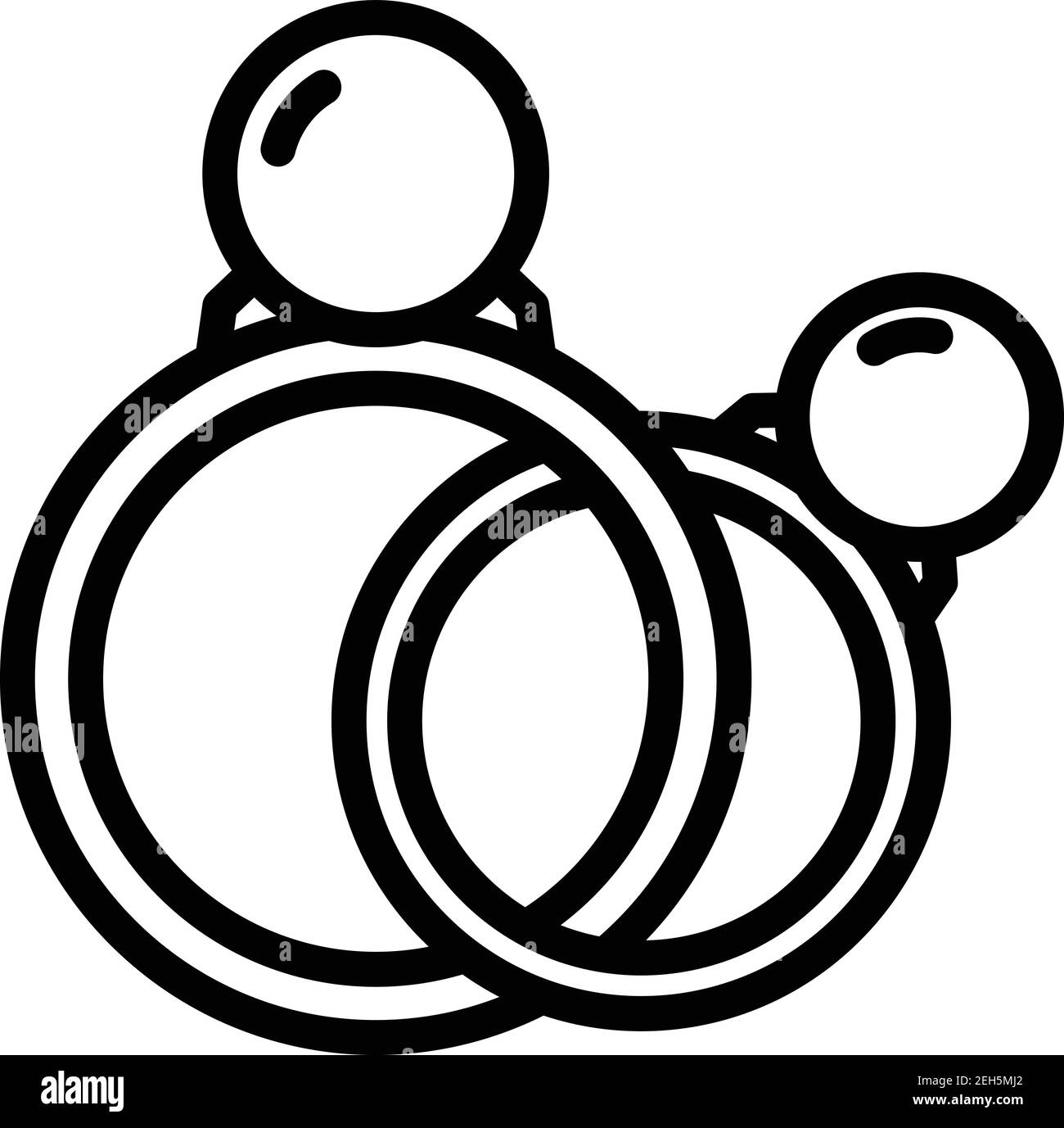 Rings icon. Outline rings vector icon for web design isolated on white ...