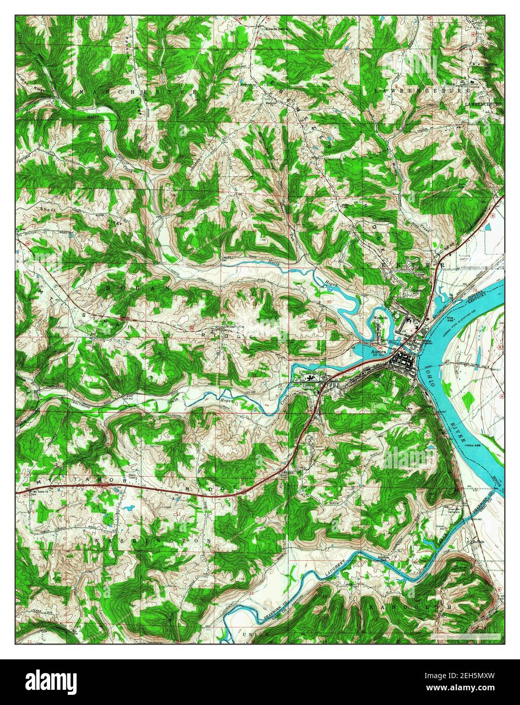 Aurora, Indiana, map 1966, 1:24000, United States of America by ...