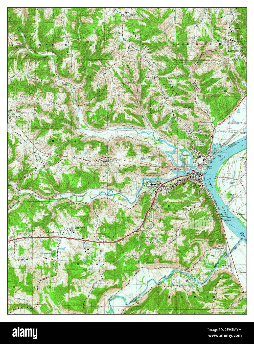 Aurora, Indiana, map 1981, 1:24000, United States of America by ...