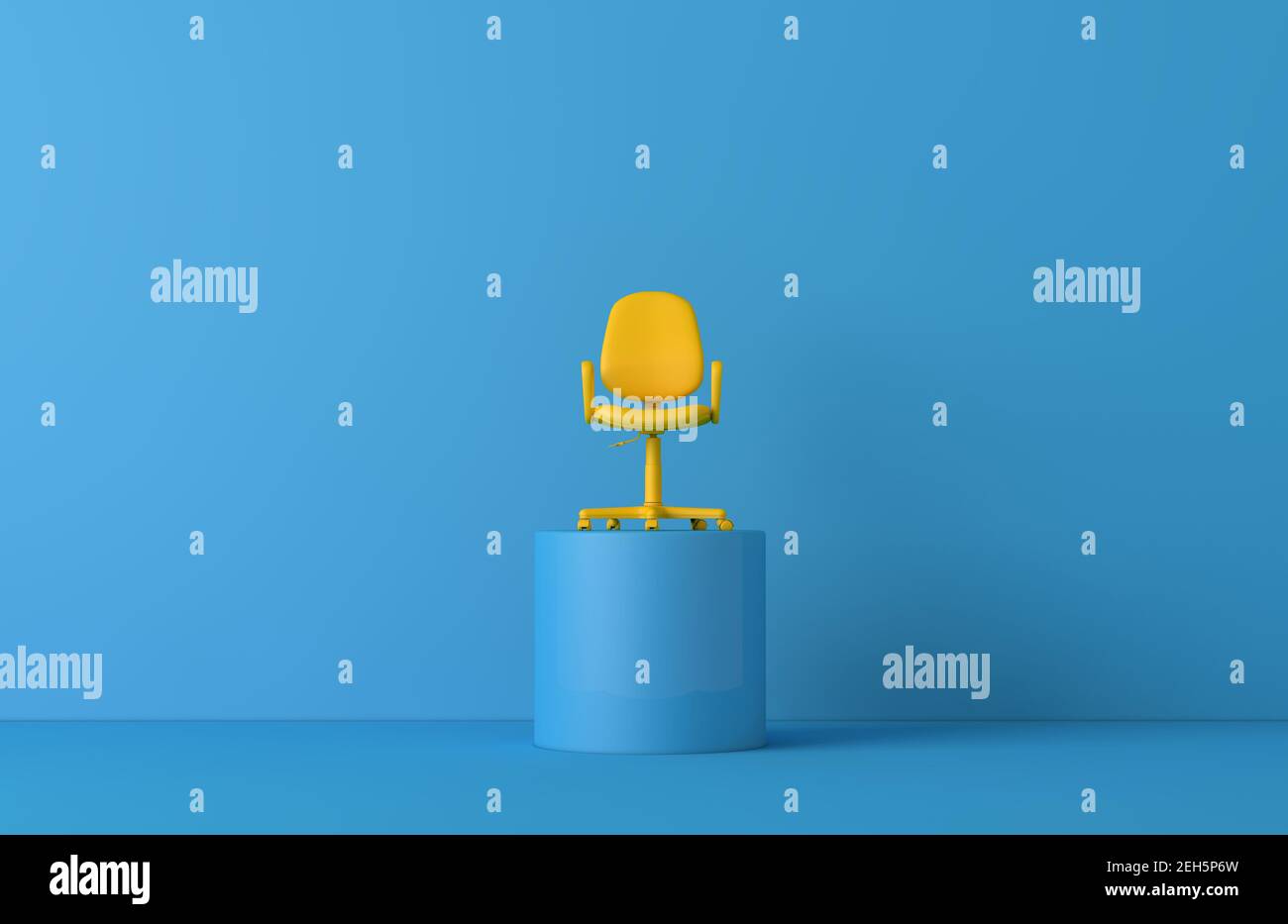 An office chair high on a podium. Business development concept. 3D ...