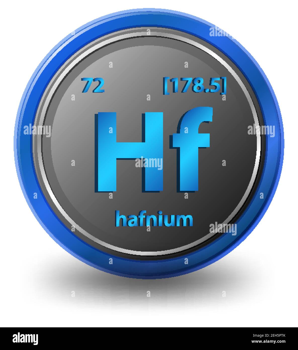 Hafnium chemical element. Chemical symbol with atomic number and atomic ...