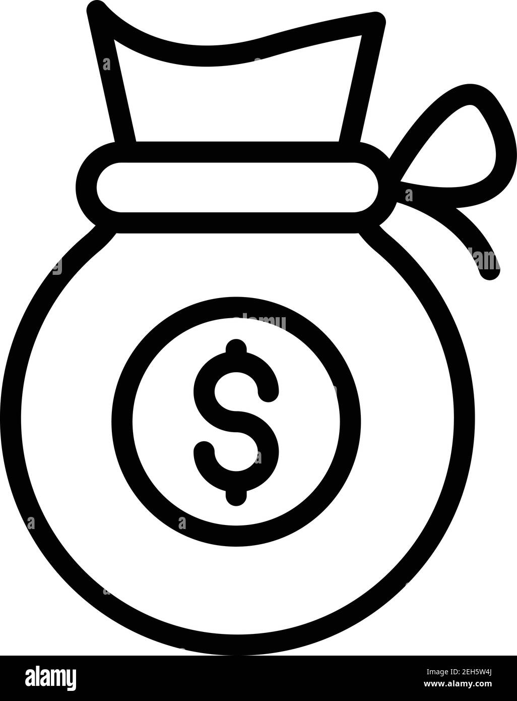 Bag of coins icon. Outline bag of coins vector icon for web design ...