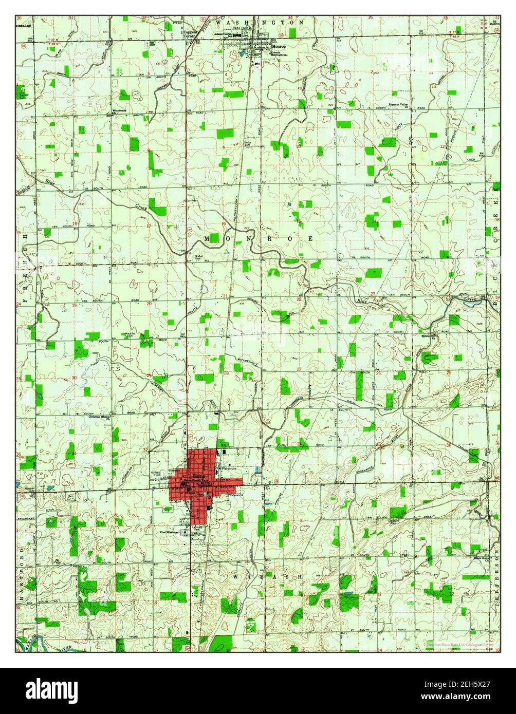 Berne, Indiana, map 1962, 1:24000, United States of America by Timeless ...
