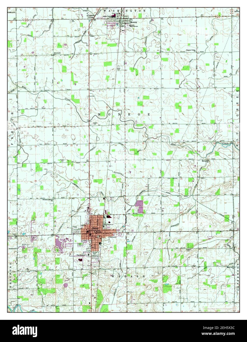 Berne, Indiana, map 1962, 1:24000, United States of America by Timeless ...