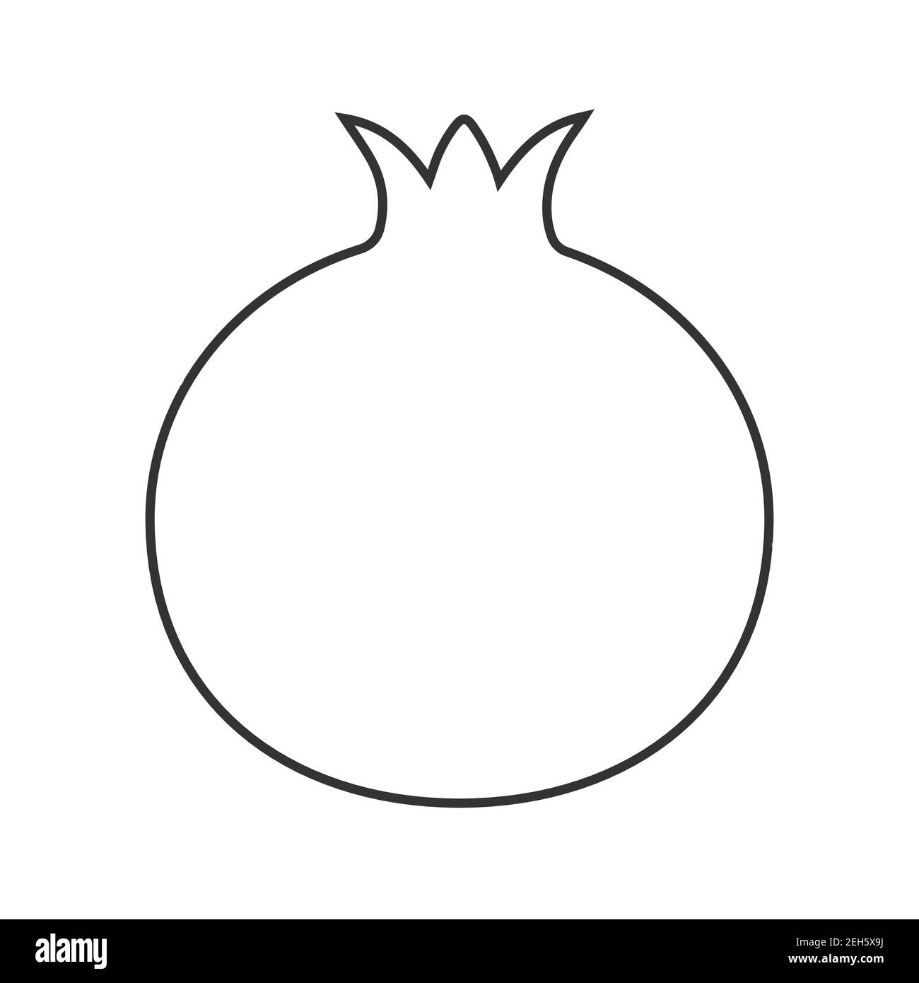 Pomegranate line icon design isolated. Vector fruit logo Stock Vector ...