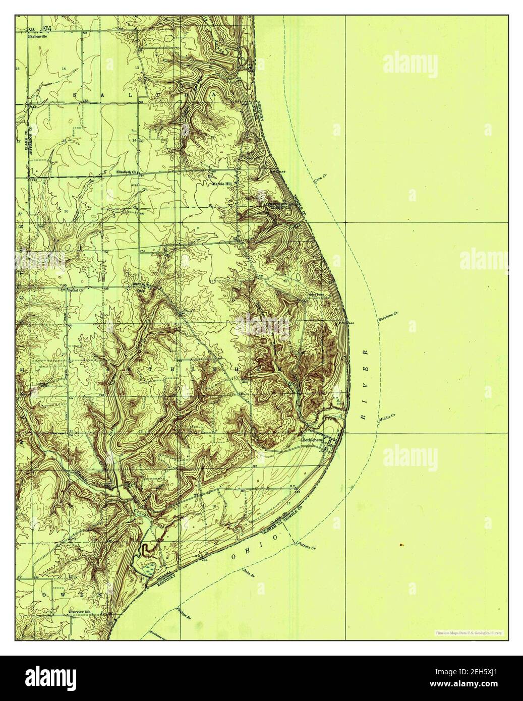 Bethlehem, Indiana, map 1939, 1:24000, United States of America by ...