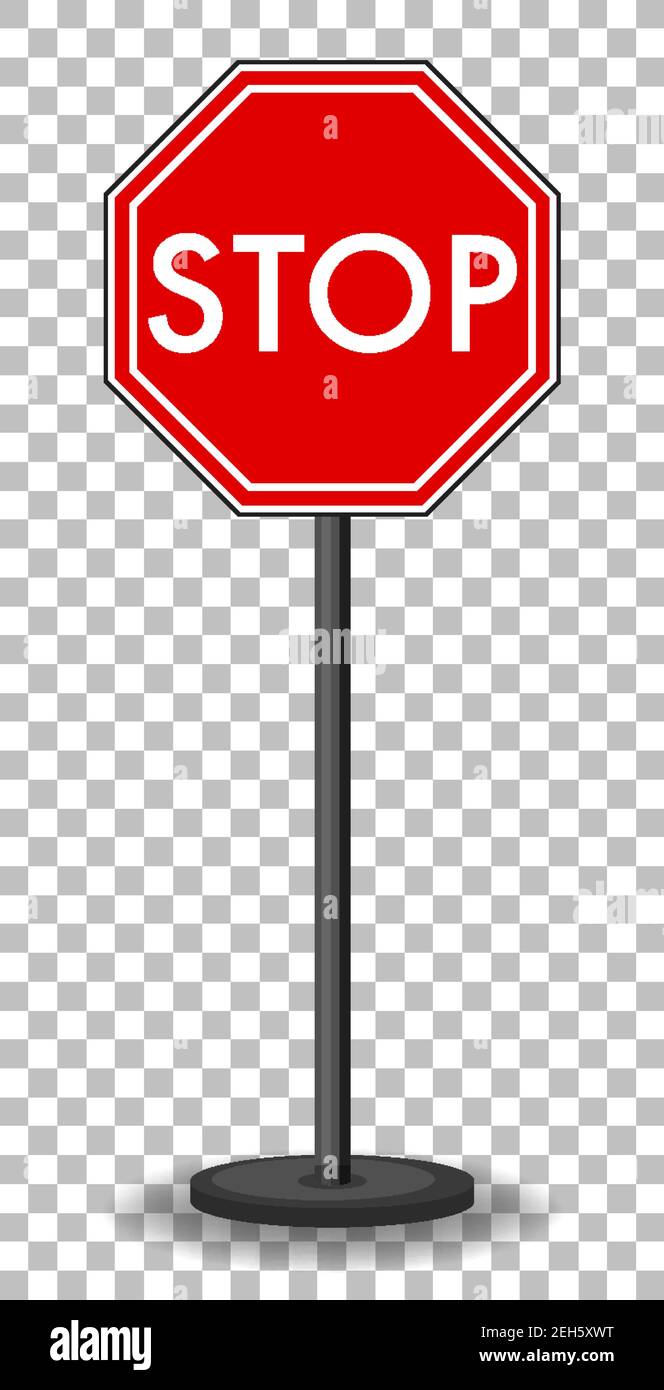 Red traffic sign on transparent background illustration Stock Vector ...