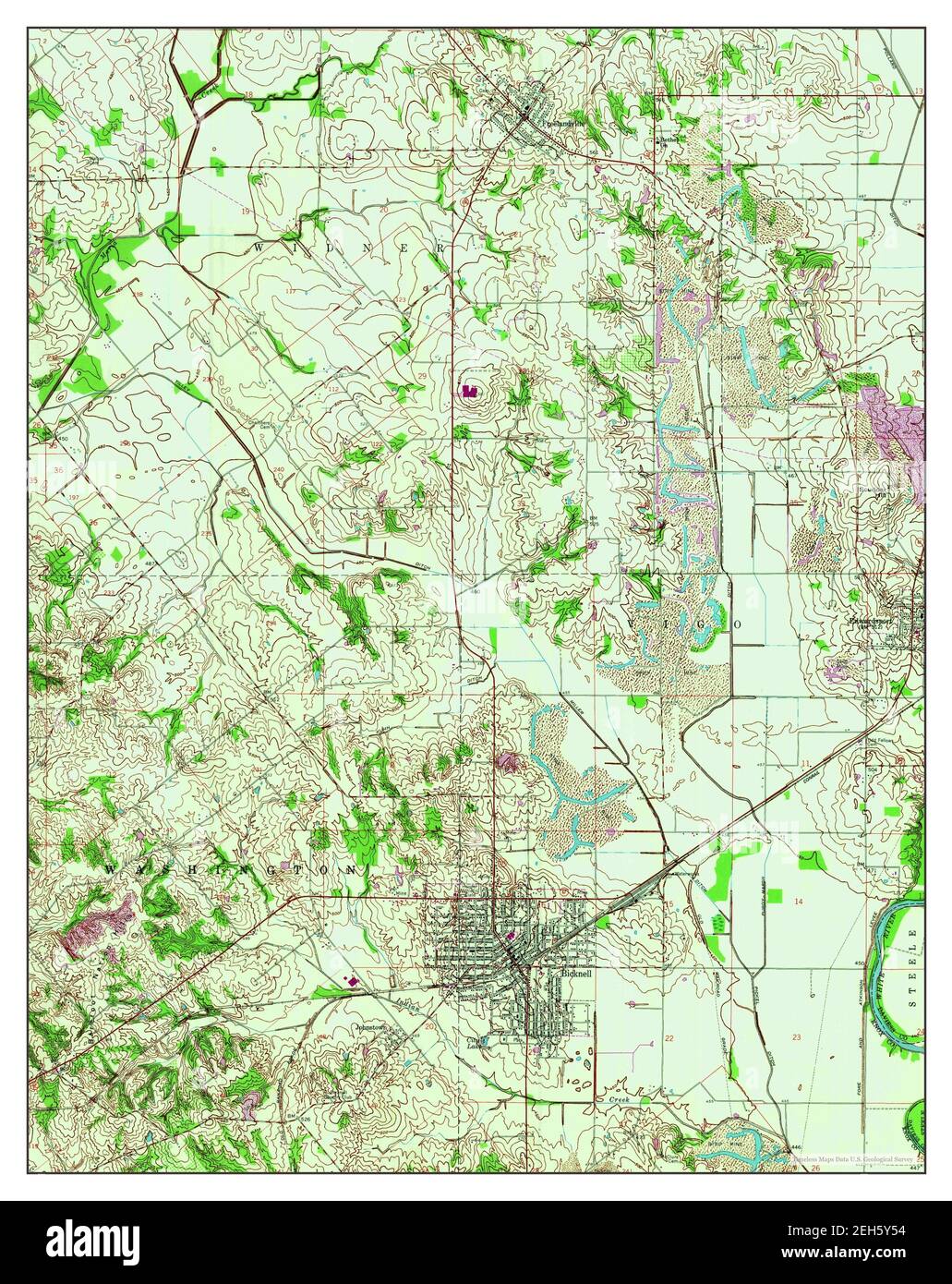 Map Of Bicknell High Resolution Stock Photography and Images - Alamy