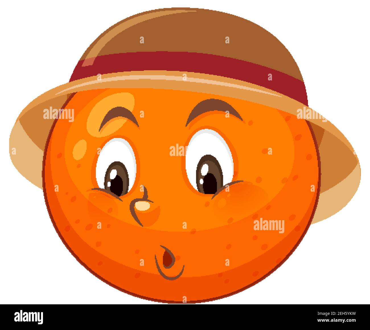 Orange cartoon character with facial expression illustration Stock ...