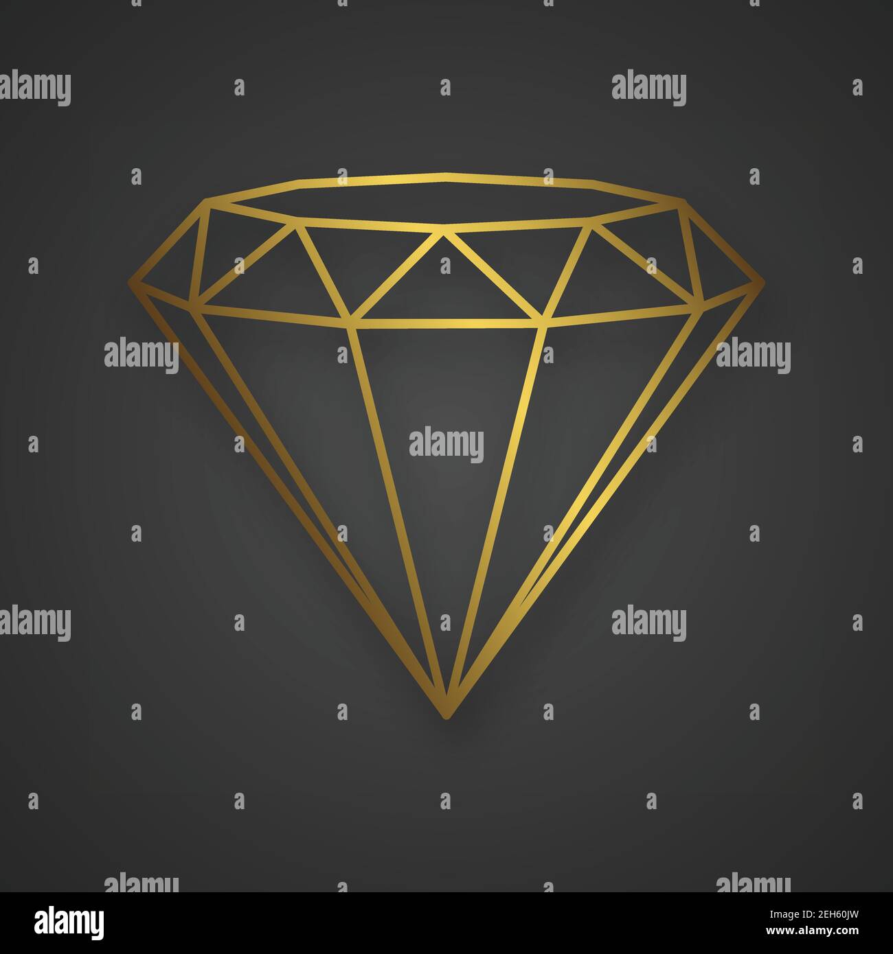 Luxury gold shape diamond isolated. Vector line logo Stock Vector Image ...