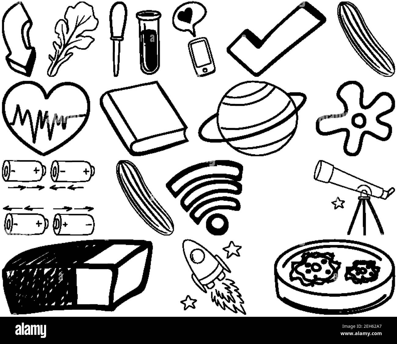 Set of item and symbol hand drawn doodle illustration Stock Vector ...
