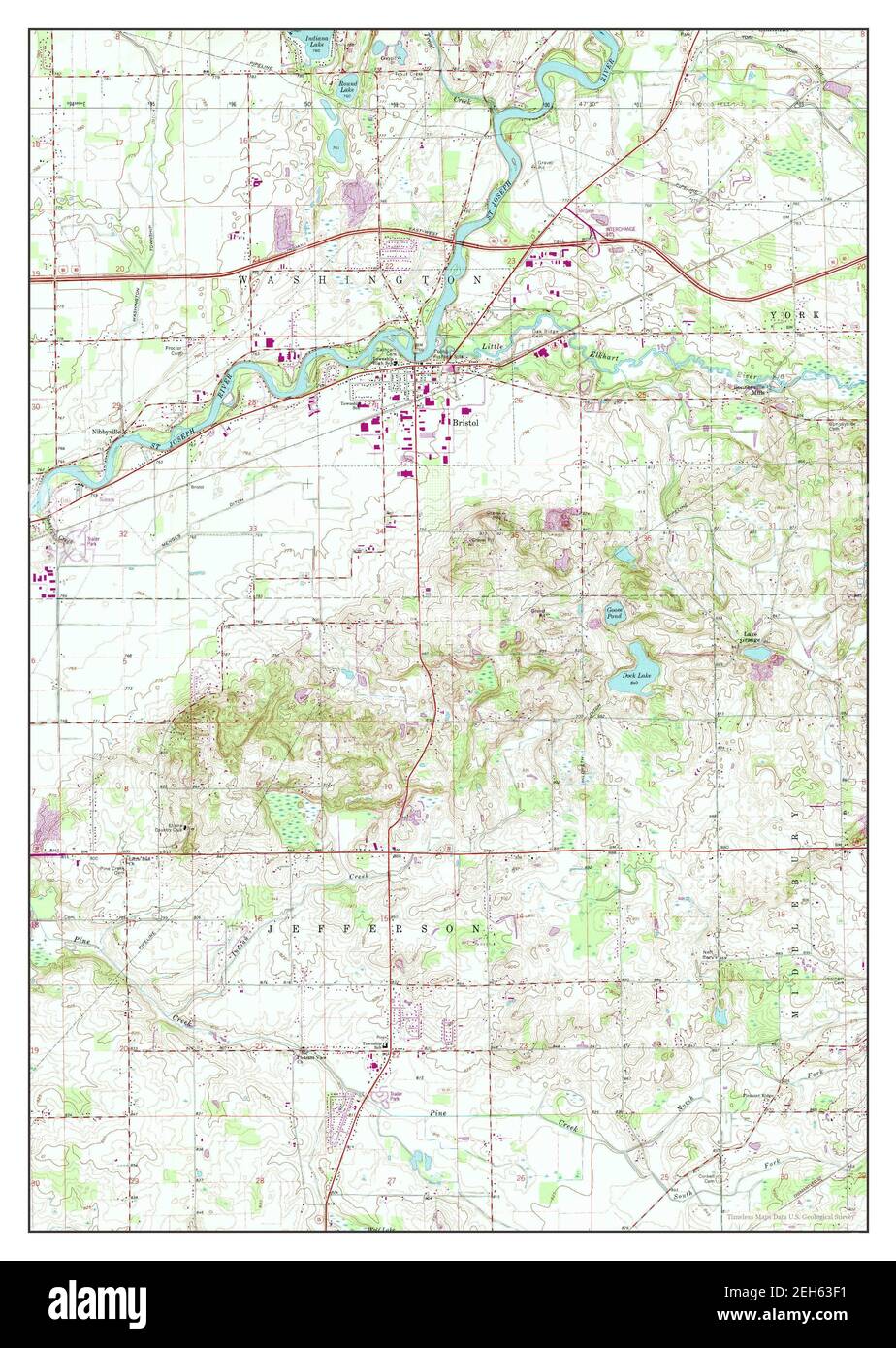 Bristol, Indiana, map 1961, 1:24000, United States of America by ...