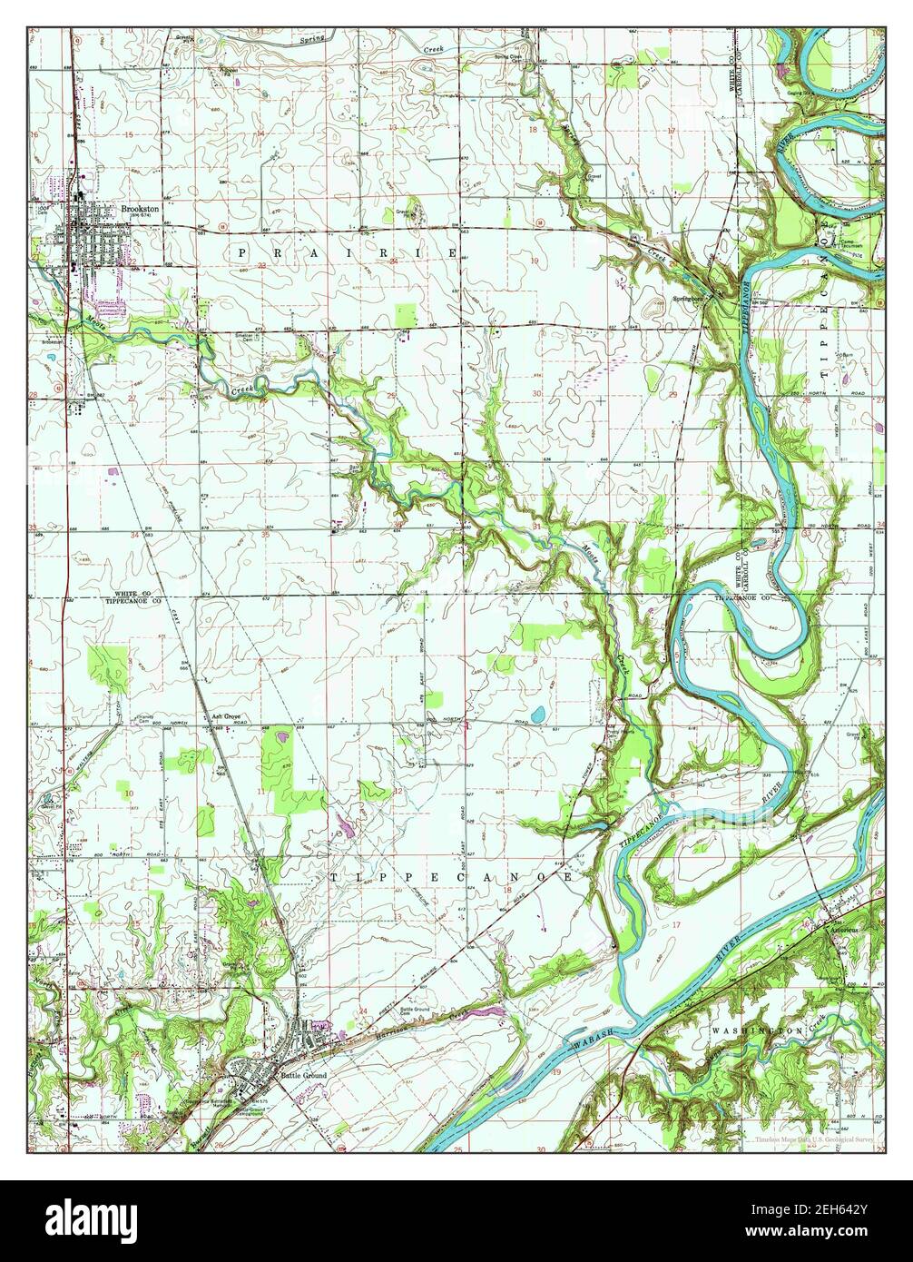 Brookston, Indiana, map 1962, 1:24000, United States of America by ...