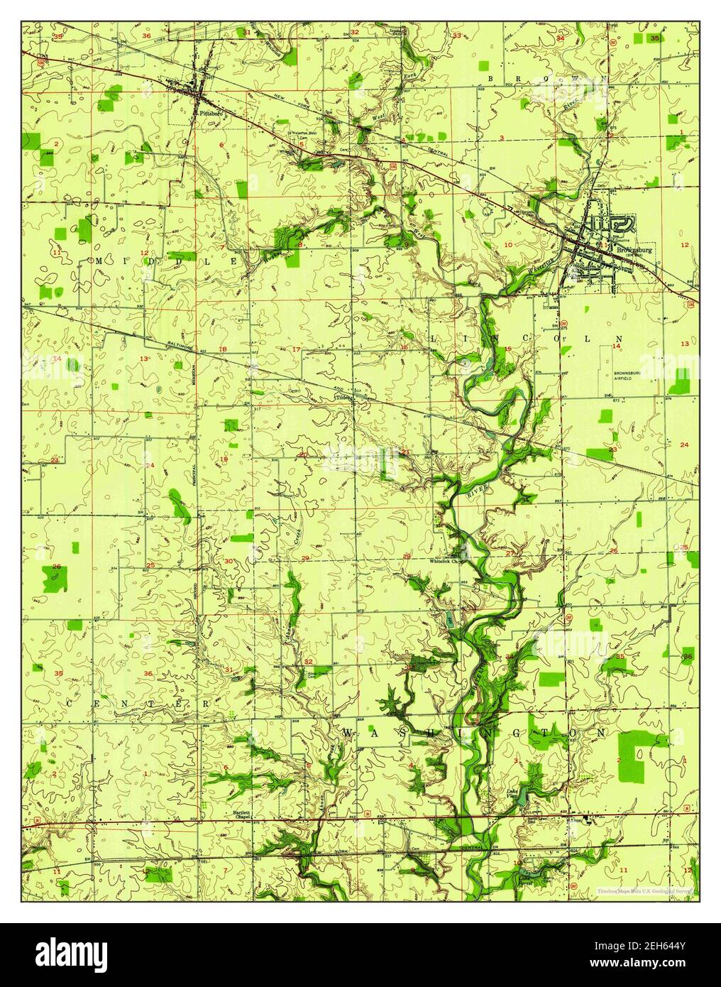 Brownsburg, Indiana, map 1953, 1:24000, United States of America by ...
