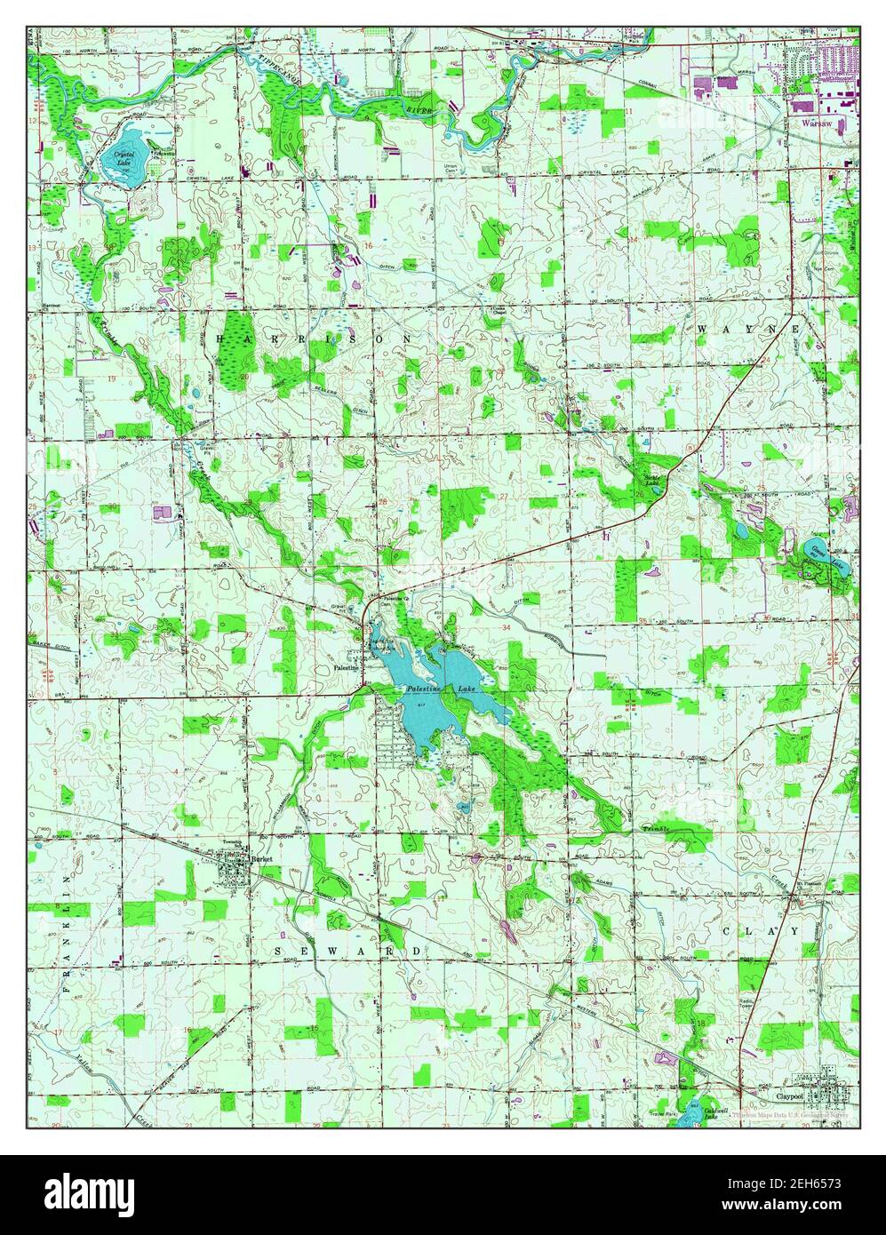 Burket, Indiana, map 1961, 1:24000, United States of America by ...