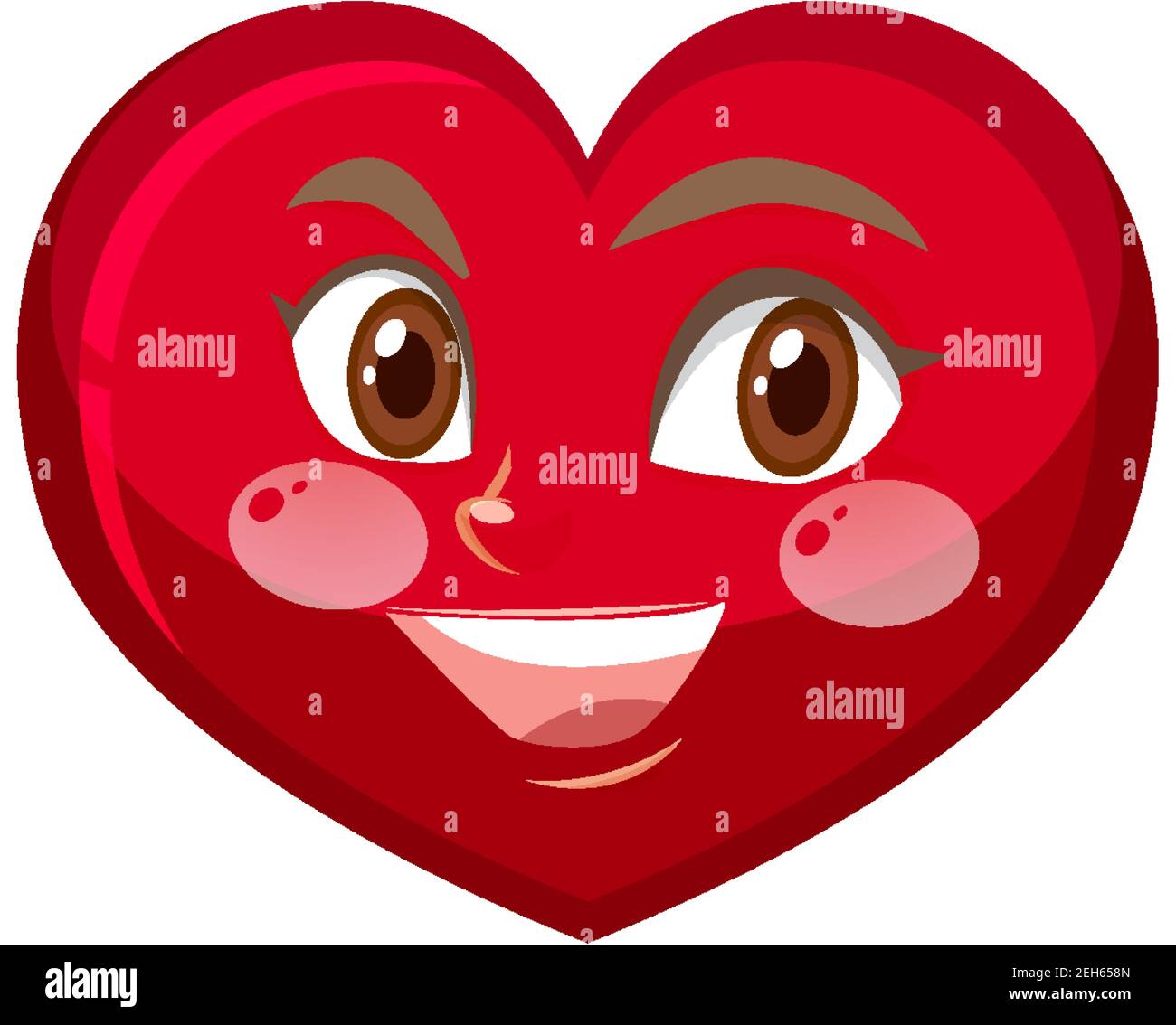 Heart cartoon character with facial expression illustration Stock ...