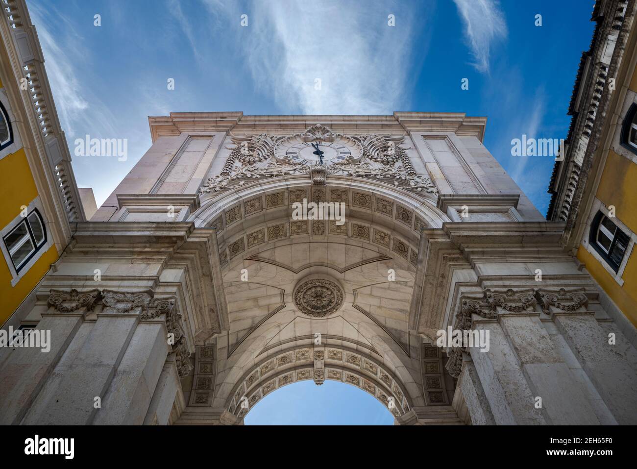 Views of the Rua Augusta Arch from de Augusta Street. It was built in 1 ...