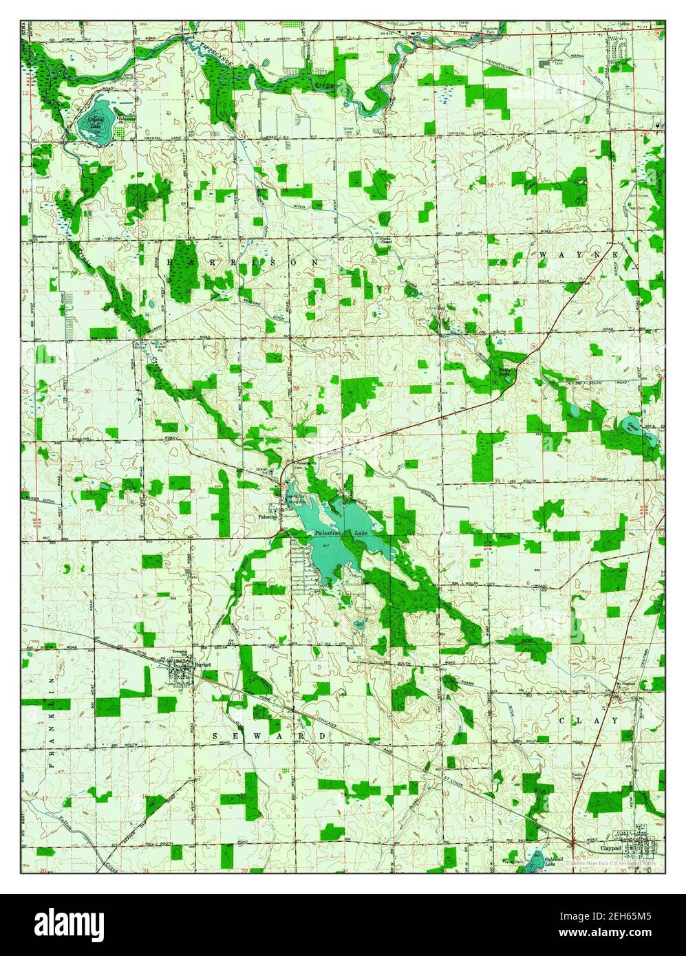 Burket, Indiana, map 1961, 1:24000, United States of America by ...
