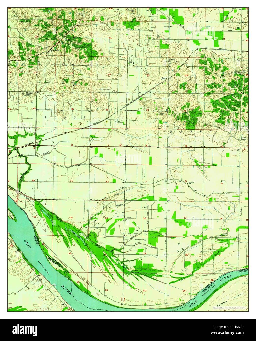 Caborn, Indiana, map 1957, 1:24000, United States of America by ...