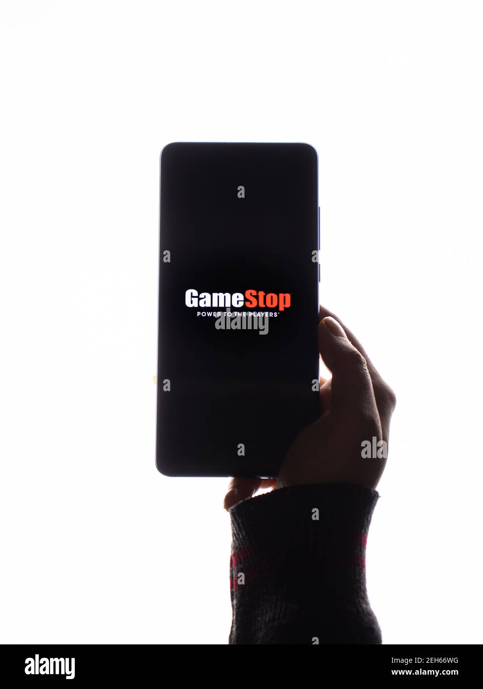 Assam, india - February 19, 2021 : Gamestop logo on phone screen stock ...