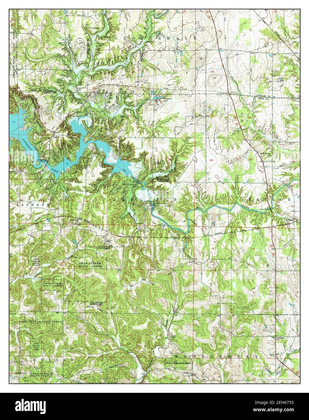 Cataract, Indiana, map 1956, 1:24000, United States of America by ...
