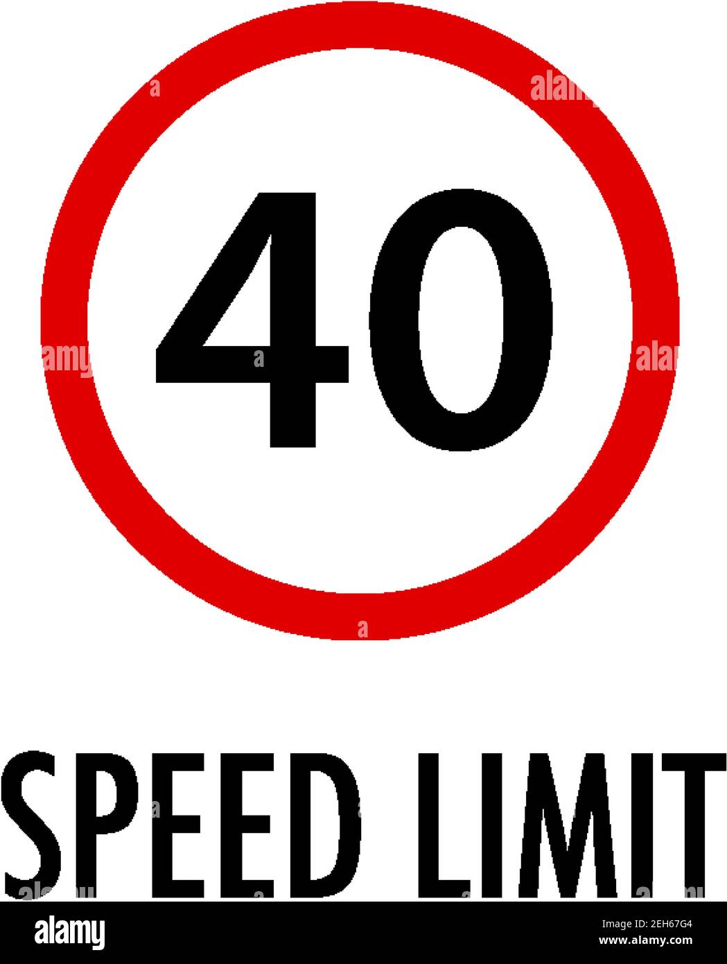 Speed limit sign on white background illustration Stock Vector Image ...
