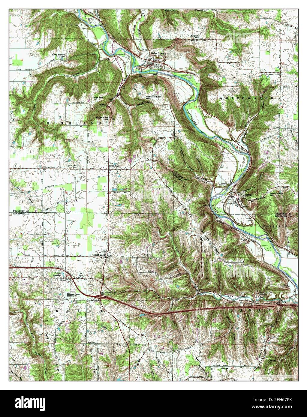 Cedar Grove, Indiana, map 1974, 1:24000, United States of America by ...