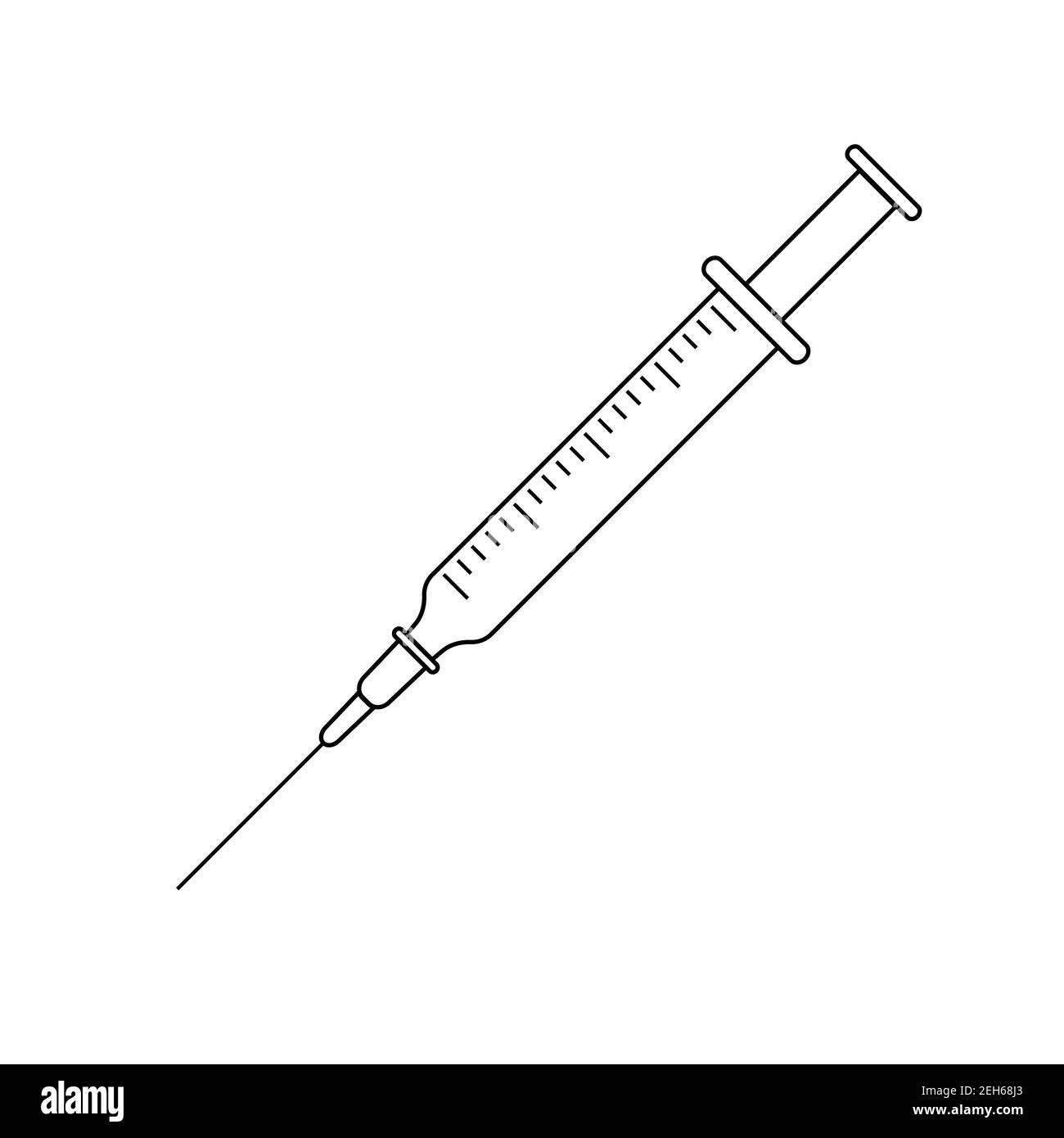 Syringe with needle, Vaccine injection vector icon Stock Vector Image ...