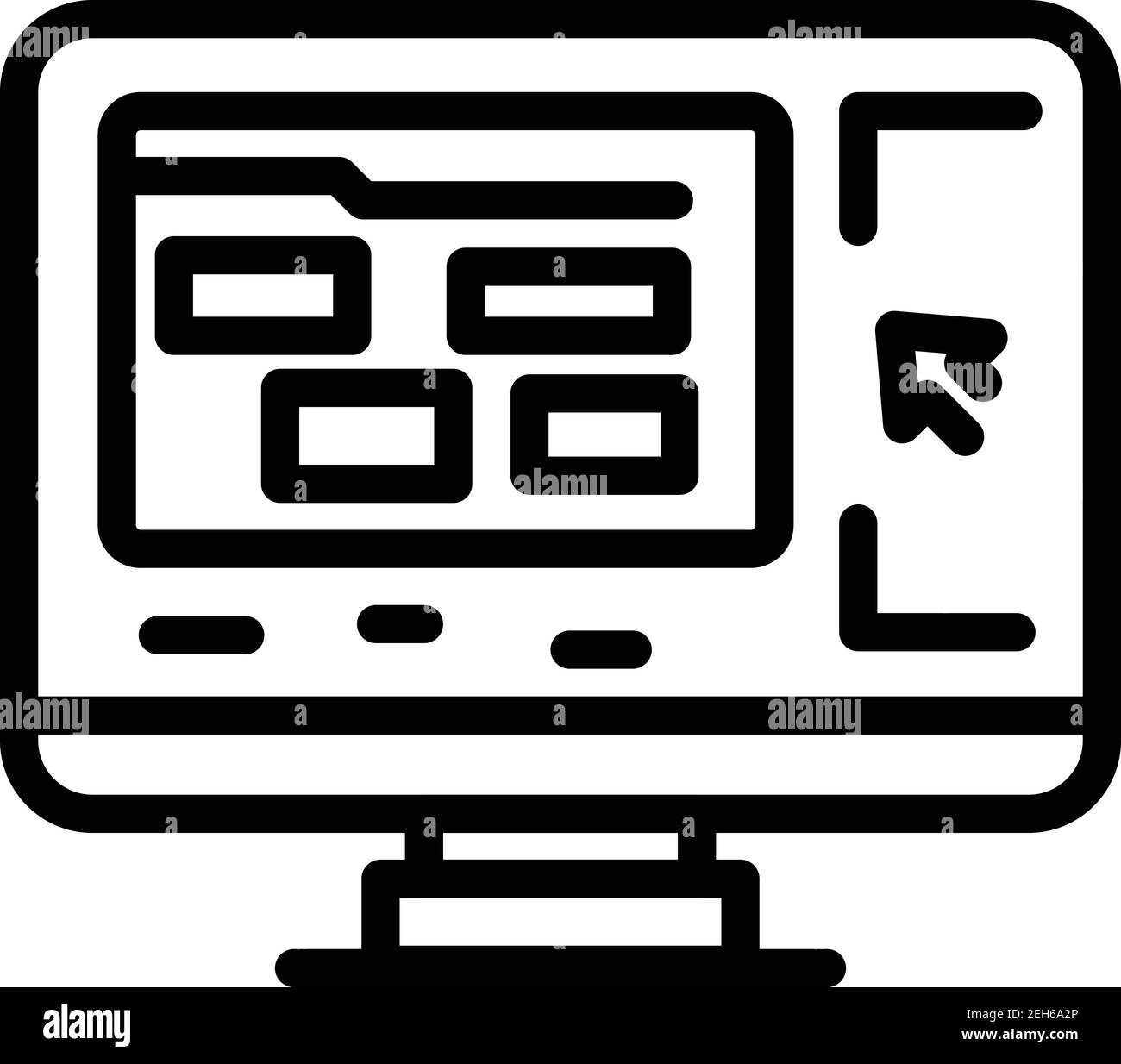 Online monitor interaction icon. Outline online monitor interaction ...