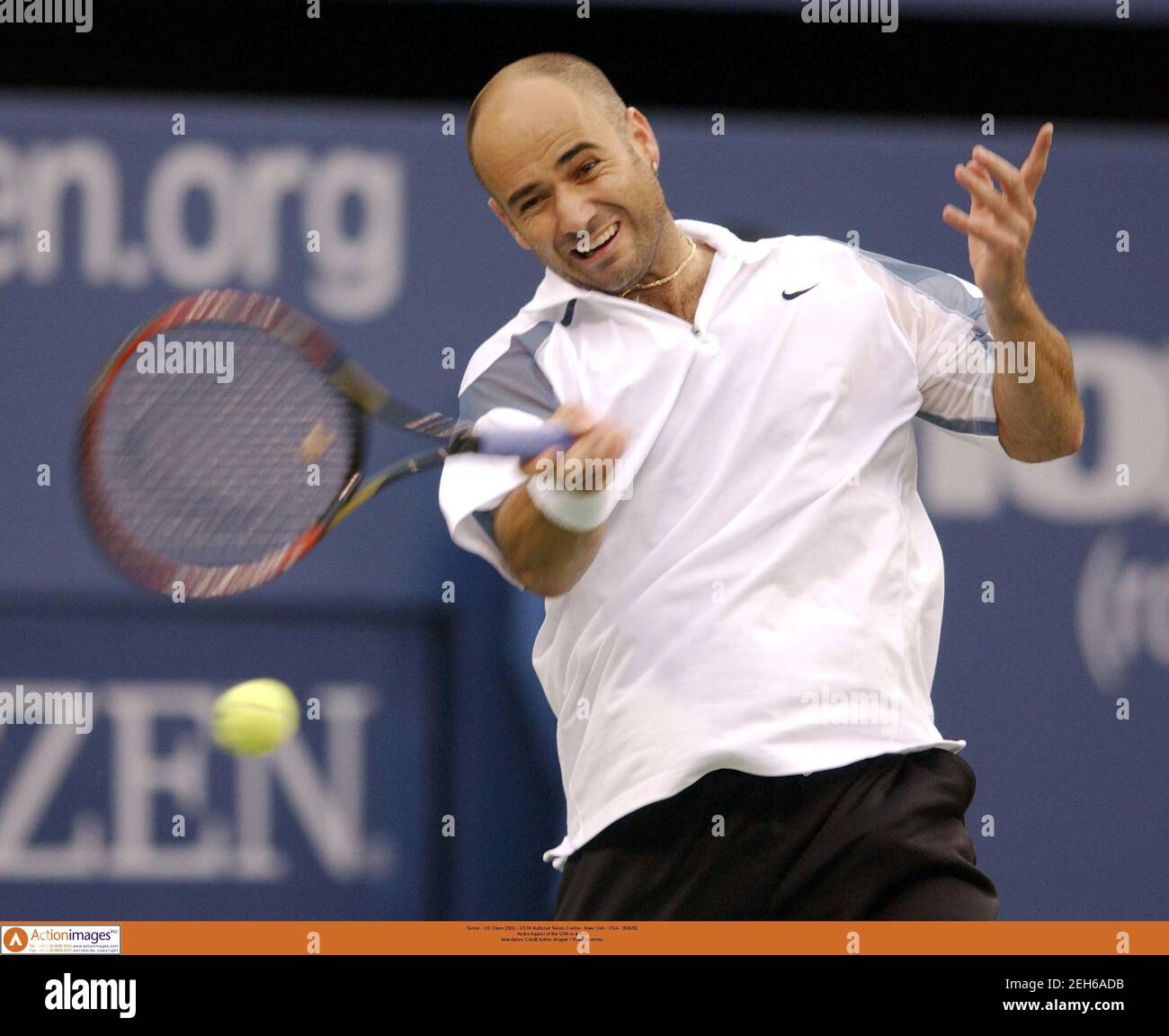 2002 us open agassi hi-res stock photography and images - Alamy