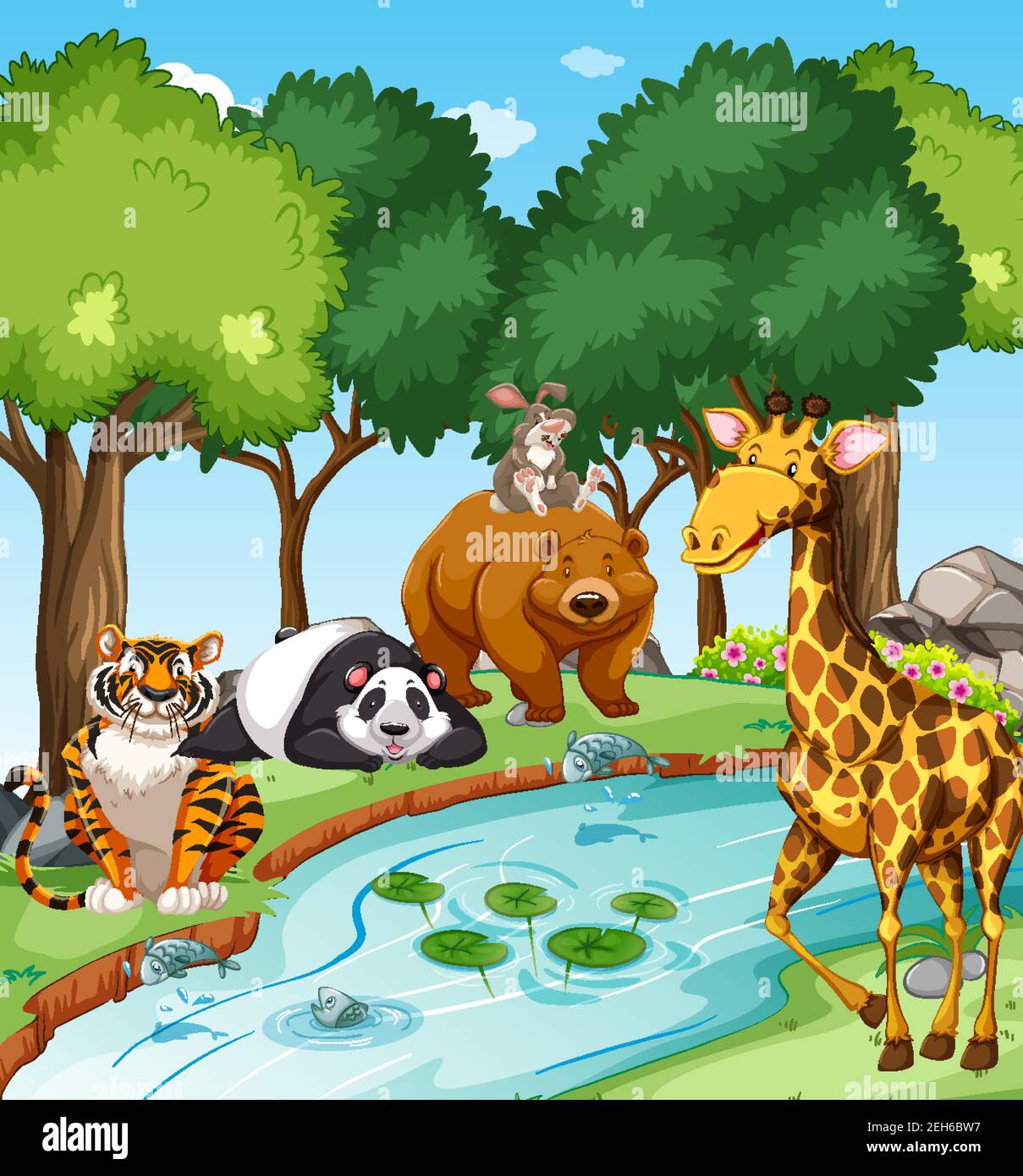 Snakes in stream Stock Vector Images - Alamy