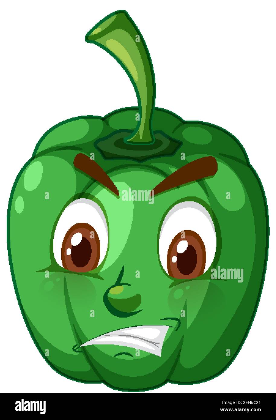 Capsicum cartoon character with facial expression illustration Stock ...