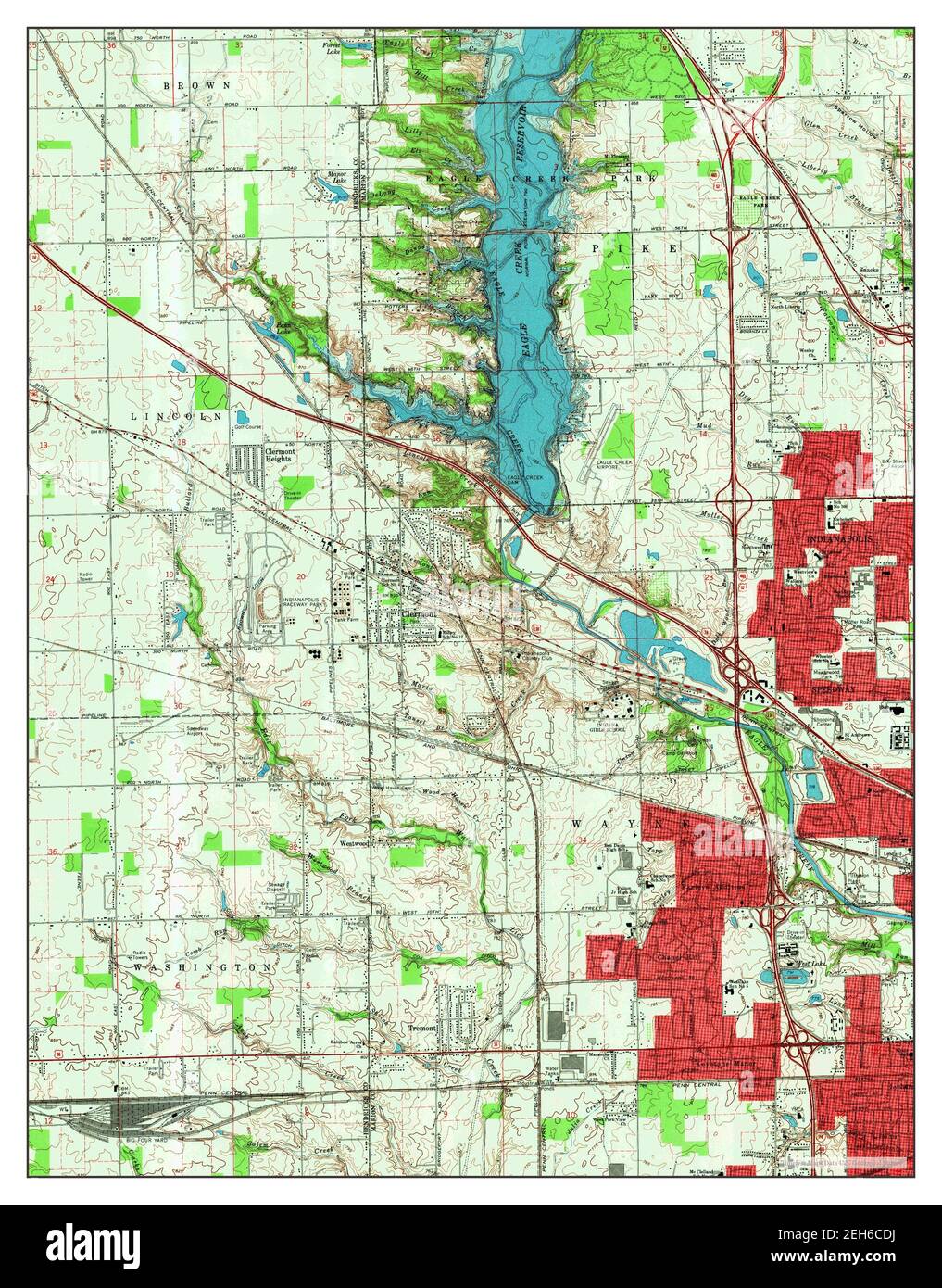 Clermont, Indiana, map 1967, 1:24000, United States of America by ...
