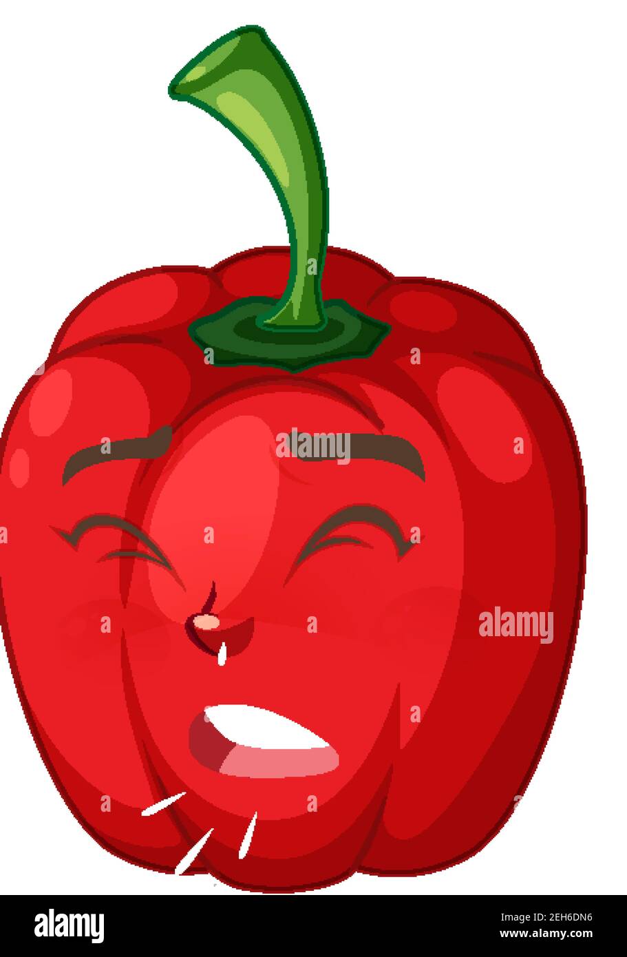 Capsicum cartoon character with facial expression illustration Stock ...