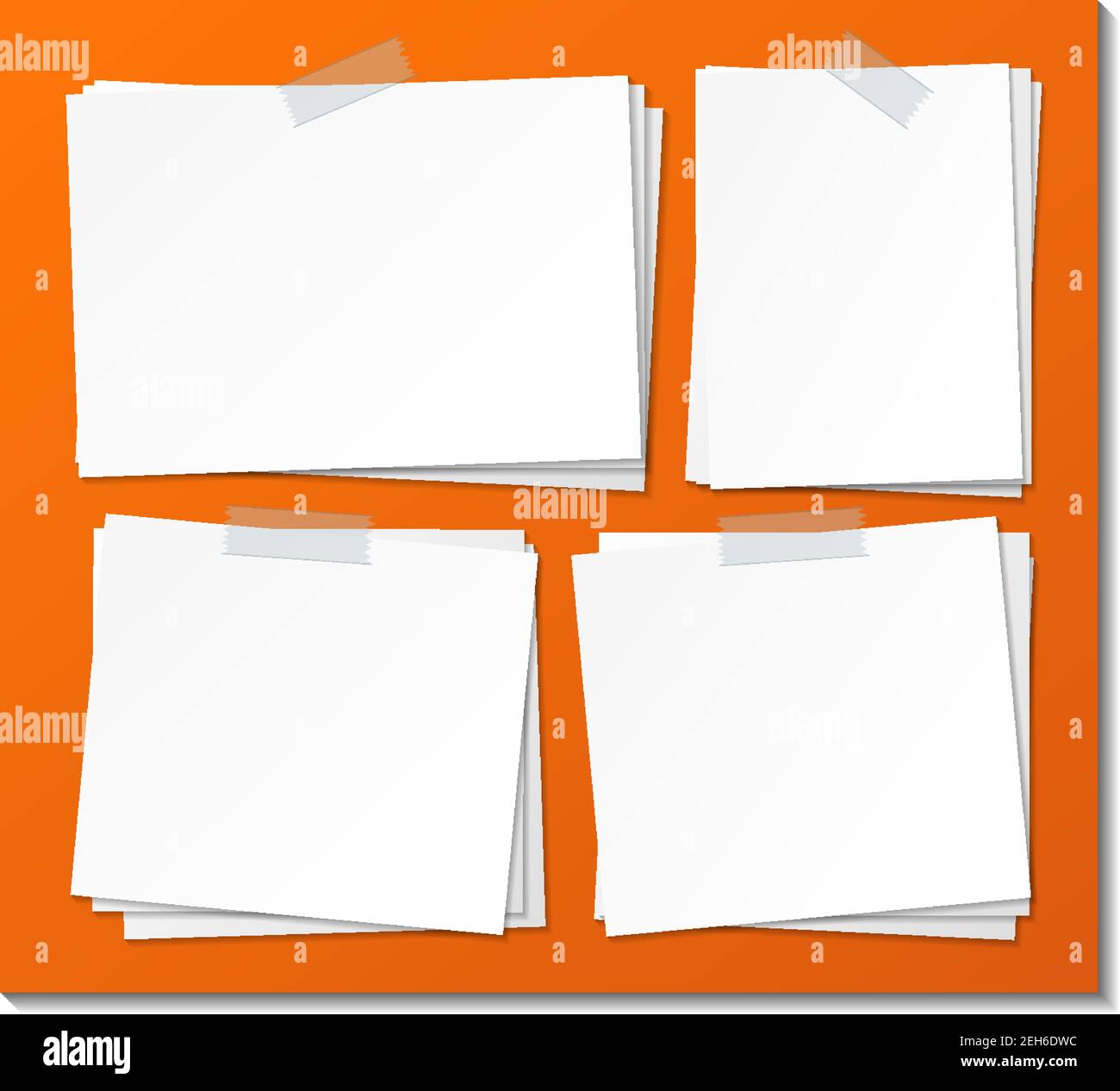 Set of empty sticky note paper template illustration Stock Vector Image ...